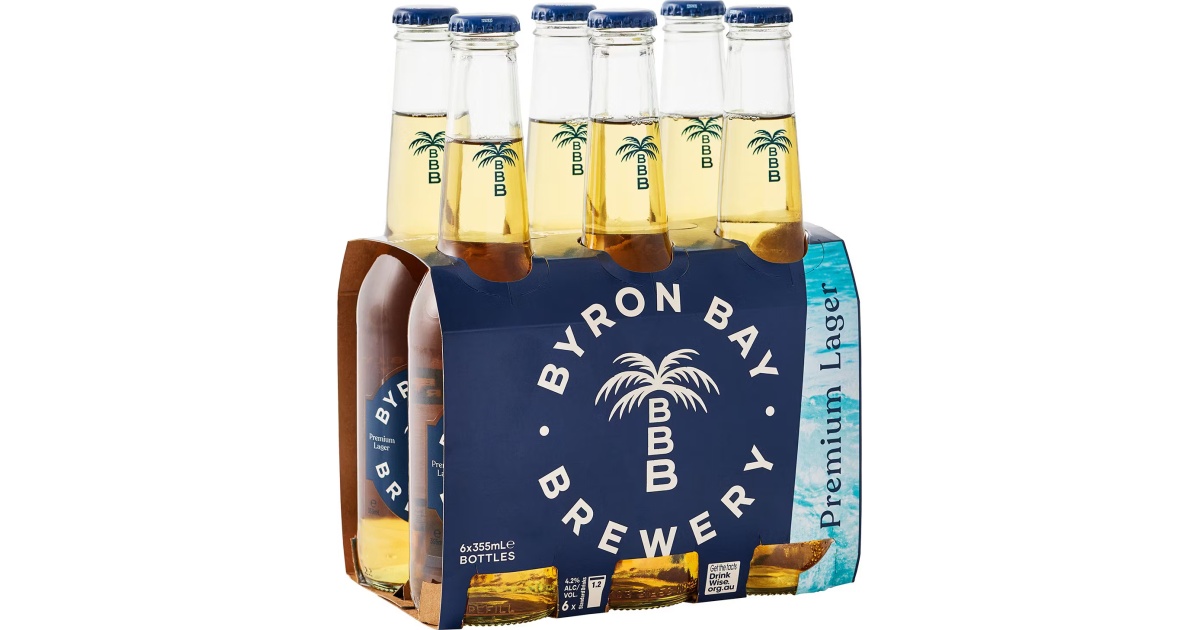 B Byron Bay Brewery Premium Lager 6 Pack - Best Prices & Price History ...